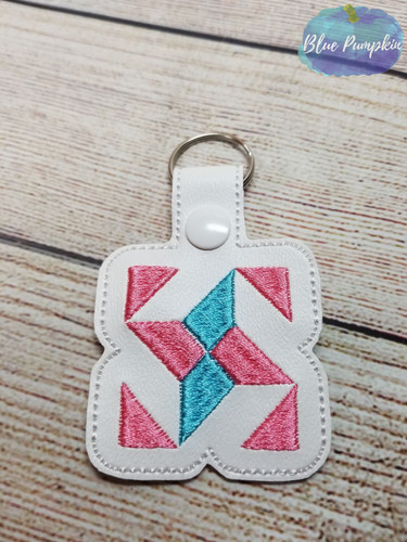 Quilt Square Key Fob | Blue Pumpkin Vinyl