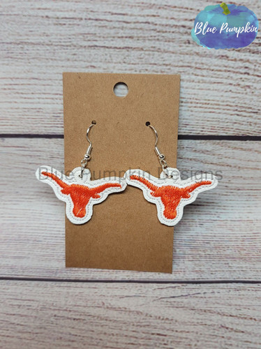 Longhorn Earrings | Blue Pumpkin Vinyl