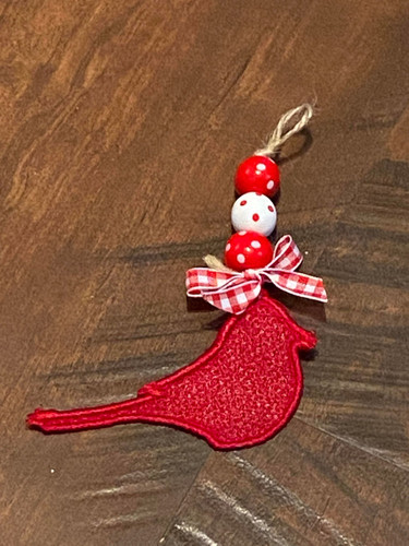 FSL Cardinal Ornament | Blue Pumpkin Vinyl