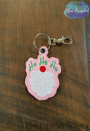 Santa Ho Ho Ho Key Fob | Blue Pumpkin Vinyl
