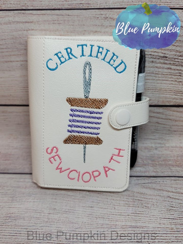 Sewciopath 5x7 Mini Comp ITH Notebook Cover | Blue Pumpkin Vinyl
