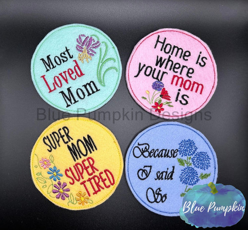 Mom Coasters 4 Piece Coaster Set | Blue Pumpkin Vinyl