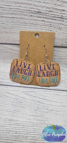 Live Laugh Loathe Earrings | Blue Pumpkin Vinyl