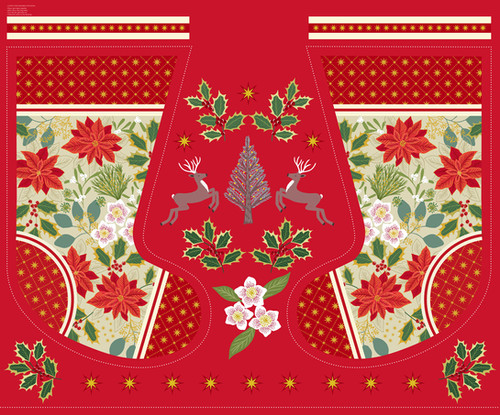 'Yuletide' Christmas Stocking large panel - 1 Yard C99 | duckandweave