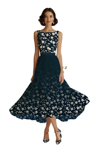 Rita Midi Tie-Back Chiffon Dress | JamCat