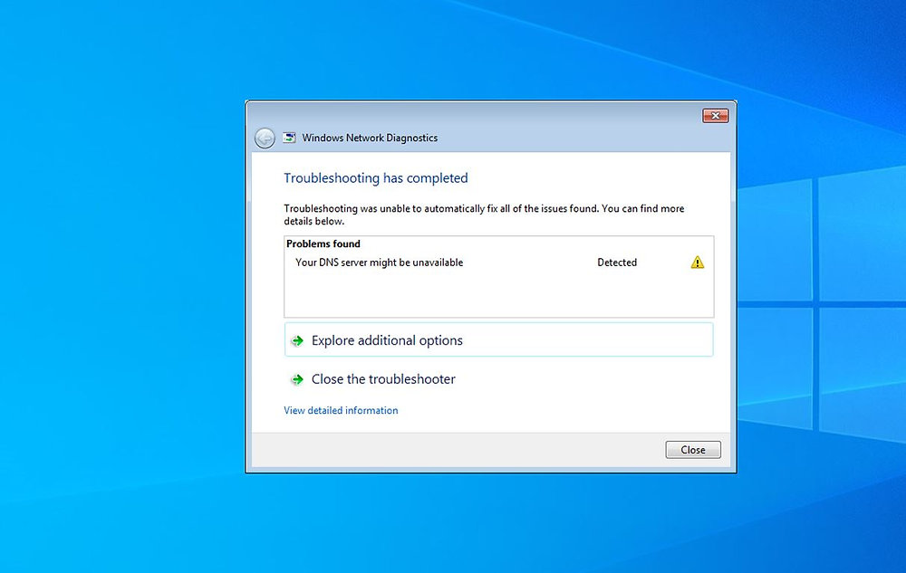 Quick tips to Fix Your DNS Server might be unavailable in Windows 10