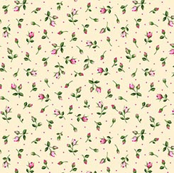 QT Mini Rose Buds Cream | Kats FABRIC Store