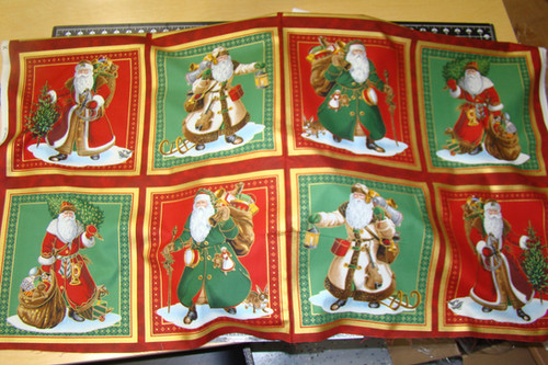 QT Sew & Go IV-Vintage Santa Picture Panel 24" 1649 26619 R Red/Multi ...