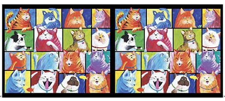 QT Cat Chat Panel 24" | Kats FABRIC Store