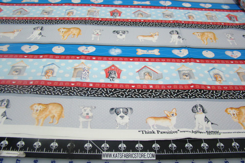 Kanvas Think Pawsitive Stripe 09726-99 Multi | Kats FABRIC Store