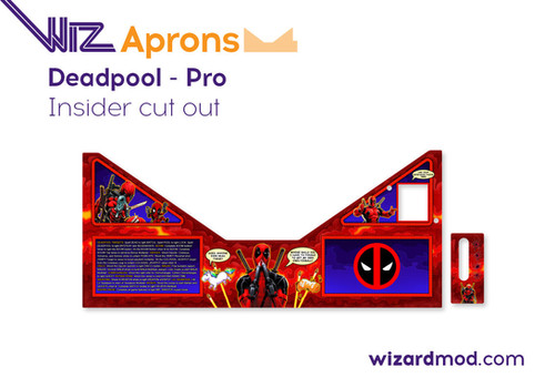 Deadpool - Pro Insider Cut Out Pinball WizAprons | Wizard Mod
