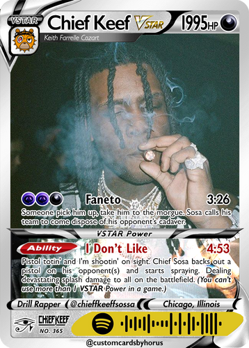 Chief Keef Holographic Trading Card | Customcardsbyhorus