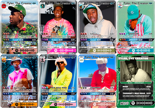 Tyler, The Creator 8 Pack Holographic Trading Cards | customcardsbyhorus