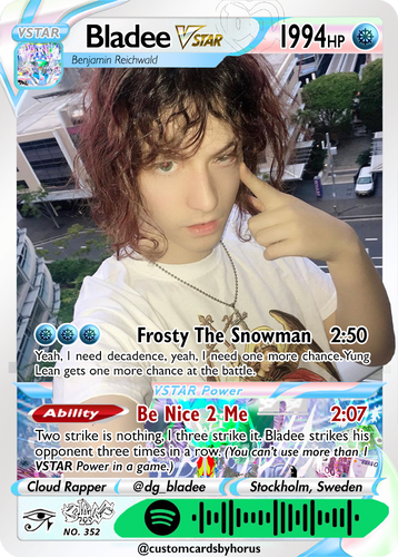 Bladee Holographic Trading Card | Customcardsbyhorus