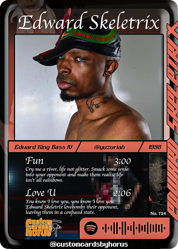 Edward Skeletrix Holographic Trading Card | customcardsbyhorus