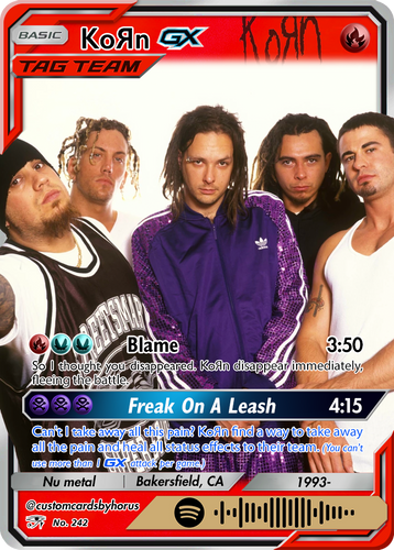 KoRn Holographic Trading Card | customcardsbyhorus