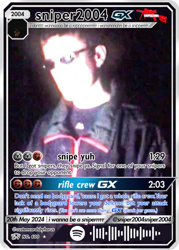 sniper2004 Holographic Trading Card | customcardsbyhorus
