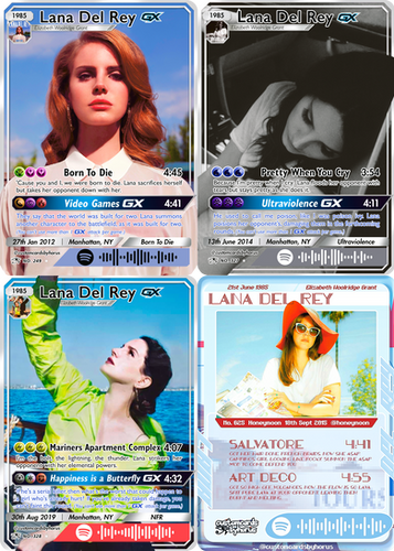 Lana Del Rey 4 Pack Album Set Holographic Trading Cards ...