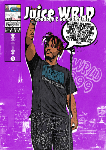 Juice WRLD Comic Poster | customcardsbyhorus