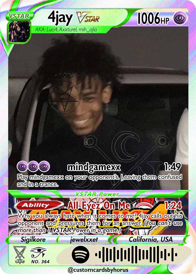 Axxturel Luci4 4jay Holographic Trading Card | customcardsbyhorus