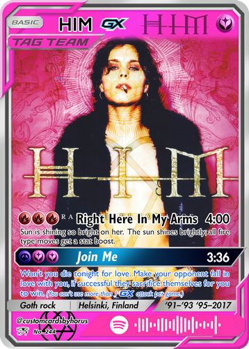 HIM Holographic Trading Card | customcardsbyhorus