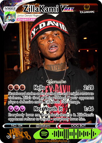 ZillaKami Holographic Trading Card | customcardsbyhorus