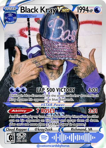Black Kray Holographic Trading Card | customcardsbyhorus