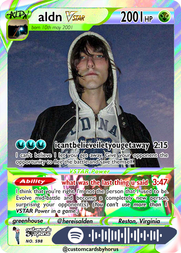 aldn Holographic Trading Card | customcardsbyhorus