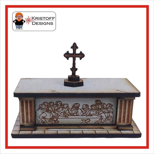 28mm ww2 Model church altar MDF Painted Furniture | Kristoff Designs