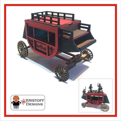 Old Wild West Cowboy STAGE COACH 25mm 28mm Terrain Accessory painted ...