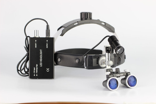 Head Loupes with LED light- Wired Battery Pack | MagnifiDENT