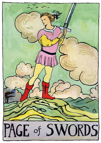 "Page of Swords" Tarot Card - Original Watercolor | Richard Sullivan