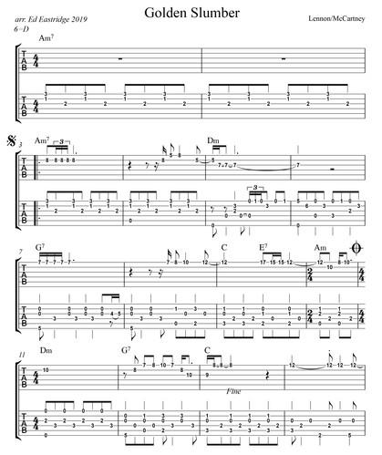 Golden Slumbers- Beatles (Guitar Duo Tab) | Ed Eastridge/Big Mo