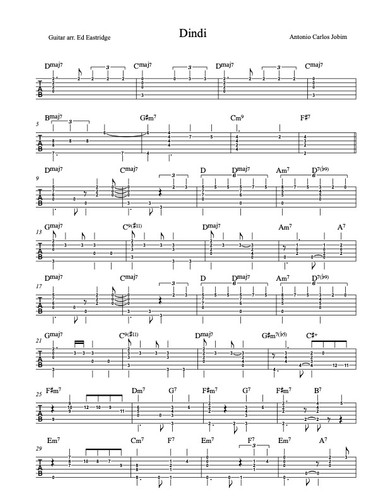Dindi Solo Guitar Tab | Ed Eastridge/Big Mo