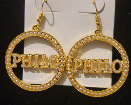 Philo Circle Pearl Earrings | ElegantGreekJewelry