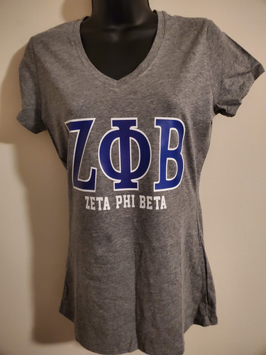 Zeta Gray Tshirt | ElegantGreekJewelry