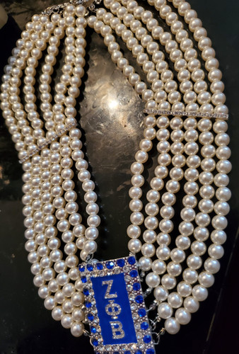 Zeta Pearl Necklace | ElegantGreekJewelry