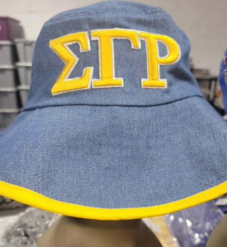 Sgrho Blue Jean Bucket Hat | ElegantGreekJewelry