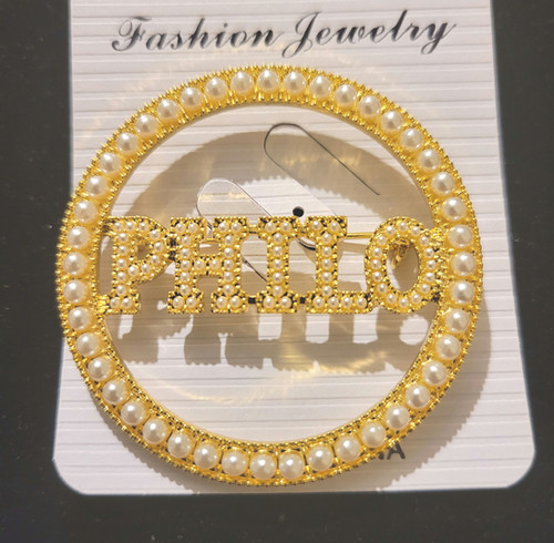 Philo Big Cirle Pearl Pin | ElegantGreekJewelry