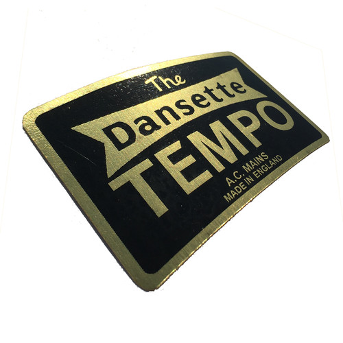 Dansette Tempo Lid Label | Replacement Decal Sticker | Dansette Revolver