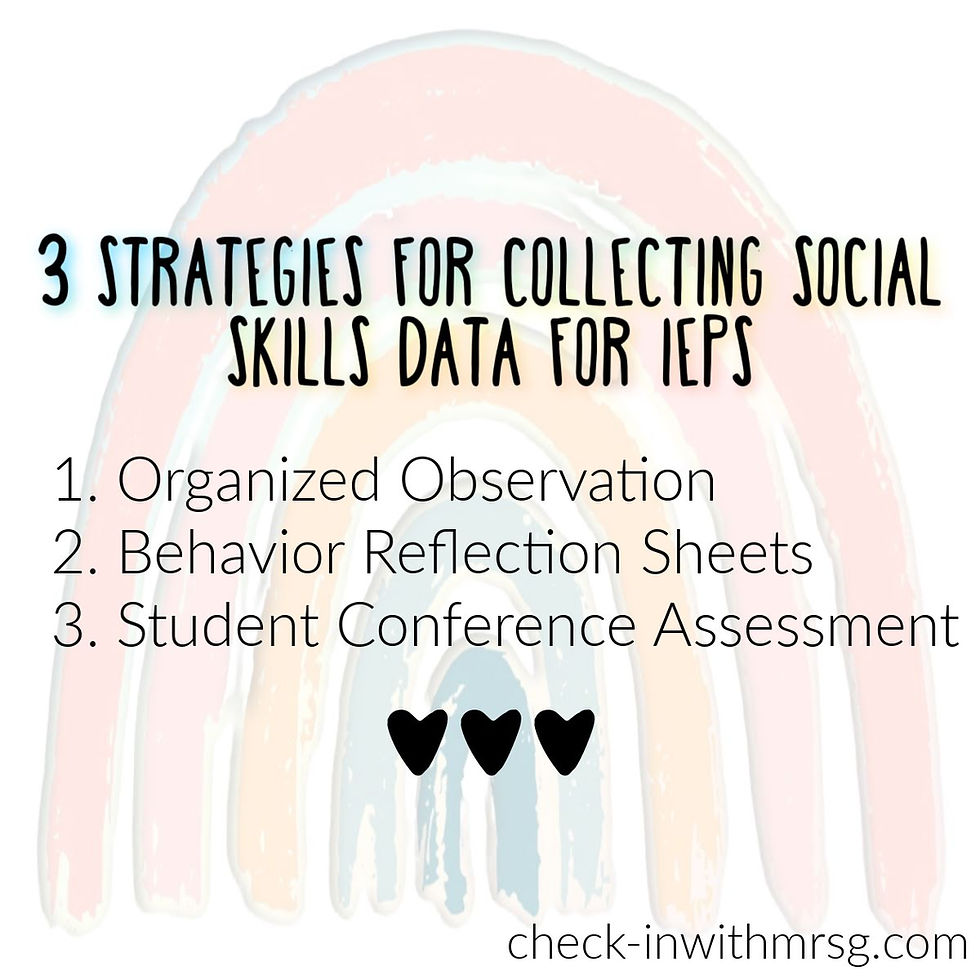 3 Ways to take Data on Social Skills IEP Goals