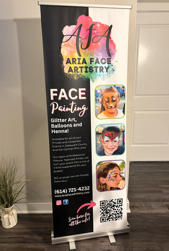 Basic Retractable Face Painting Banner Canva Template | ARIA FACE ARTISTRY