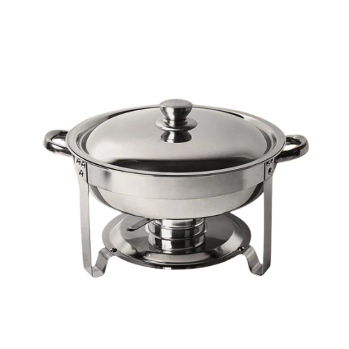 Round Silver Chafing Dish | Kmpartyrental