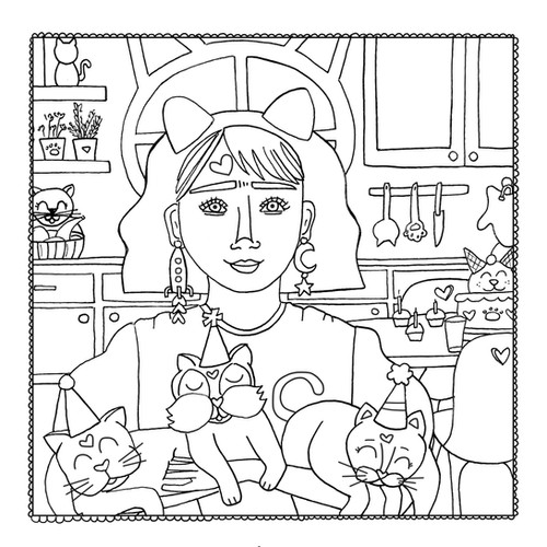 "Celebrate" Coloring Page | 18Loves Art