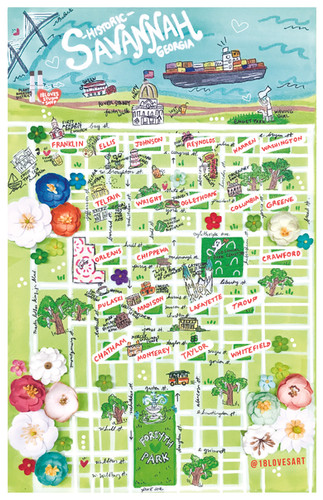 Savannah Squares Map | 18Loves Art