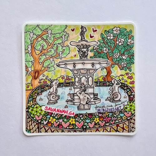 “Forsyth Fountain” Sticker | 18Loves Art