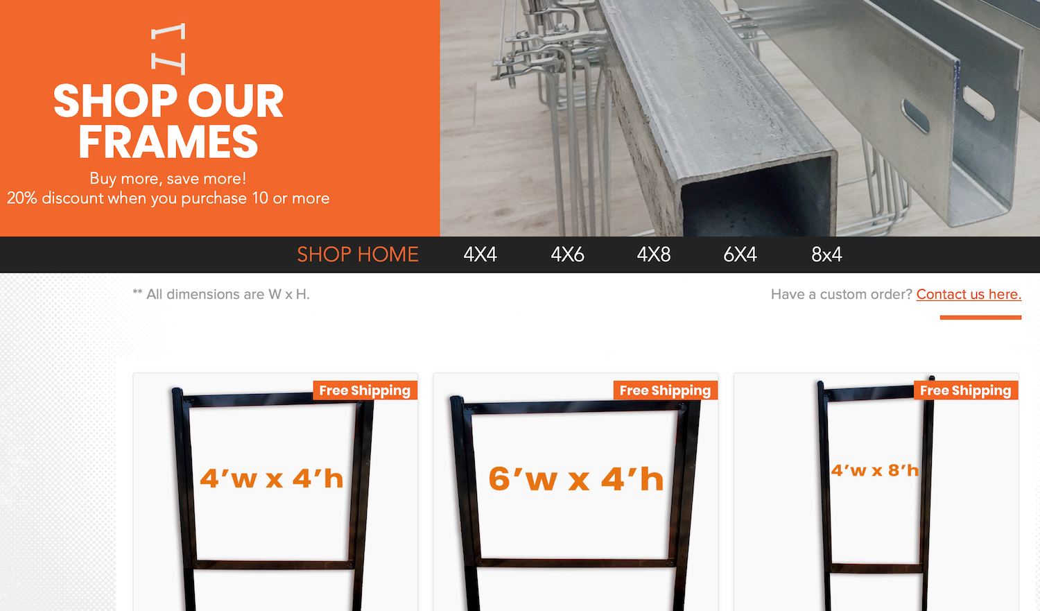 ONLINE STORE | SignTrac | Shop Our Metal Sign Frames