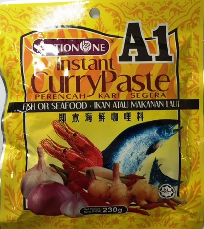 PAOCS Action A1 Fish or Seafood Curry (Yellow) (230g*12)*6 (Malaysian ...