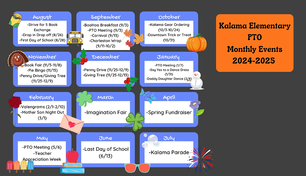 Annual Events Calendar | Kalama PTO