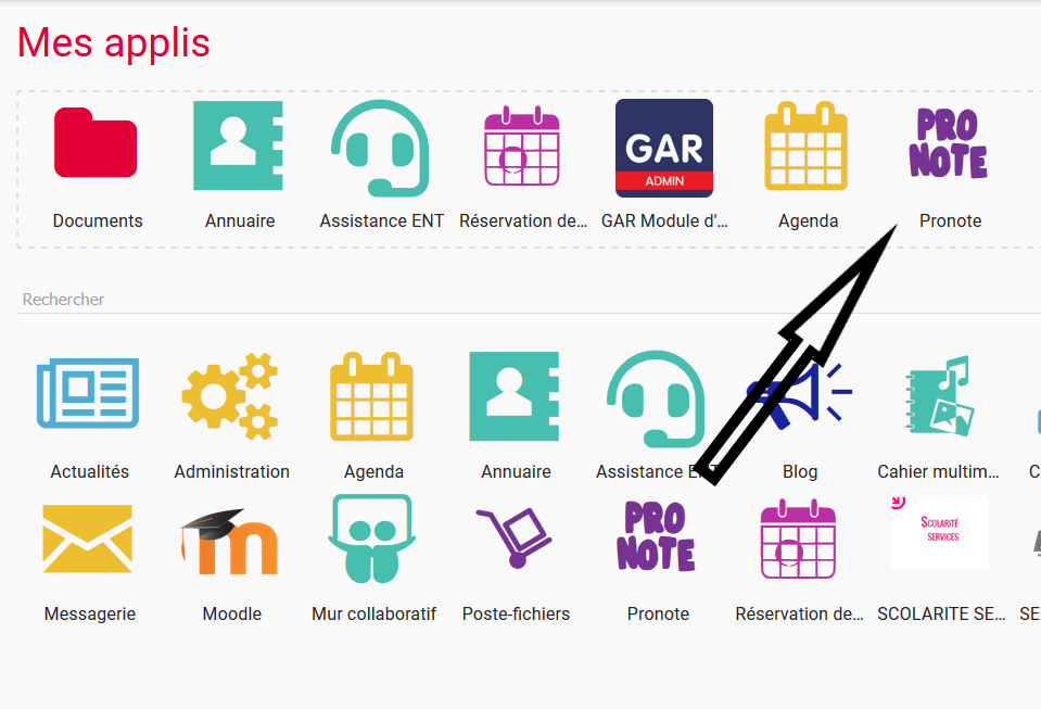 Accès à l'ENT et à Pronote